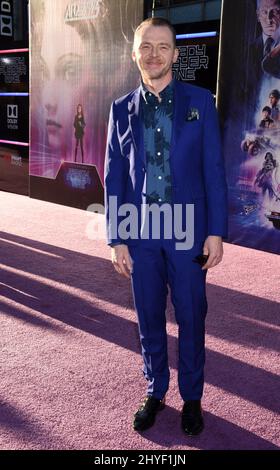 Simon Pegg attending the premiere of Ready Player One in Los Angeles ...