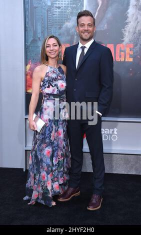 Ryan Engle attending the world premiere of "Rampage" held at the ...