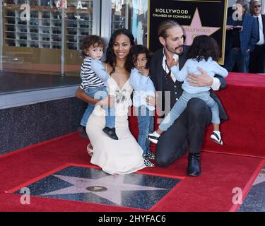 Zoe Saldana at the Zoe Saldana Star Ceremony held on the Hollywood Walk ...
