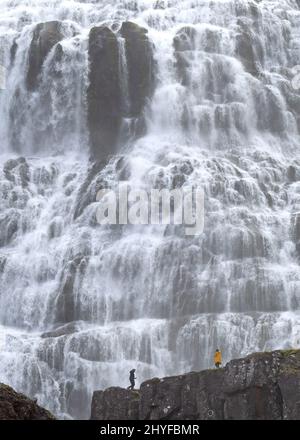 Dynjandi, Iceland on august 6, 2021: National Geographic explorer ...