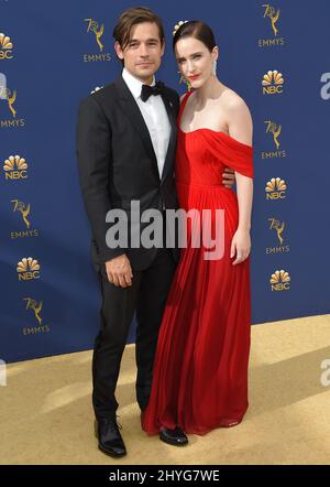 Jason Ralph and Rachel Brosnahan at the 70th Primetime Emmy Awards held ...