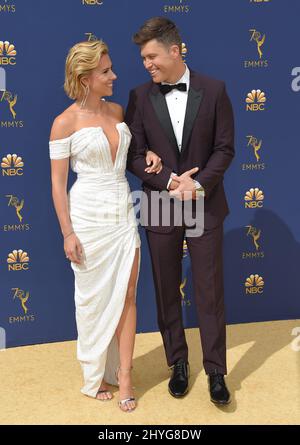 Scarlett Johansson and Colin Jost arrives at the Oscars on Sunday ...