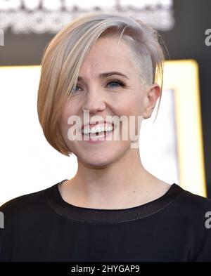 Hannah Hart attending the premiere of A Star Is Born, in Los Angeles ...