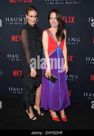 Sarah Paulson and Elizabeth Reaser attending the season one premiere of ...