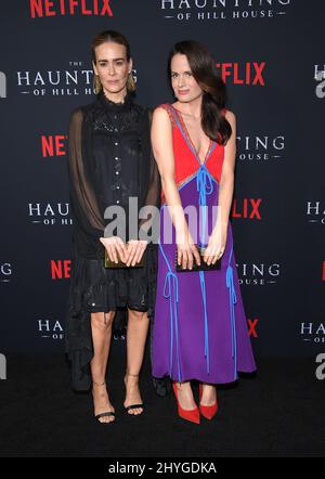 Sarah Paulson and Elizabeth Reaser attending the season one premiere of ...