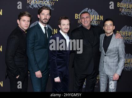 Allen Leech, Gwilym Lee, Joe Mazzello, Graham King & Rami Malek ...