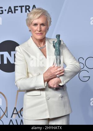 Glenn Close in the press room during the 60th Primetime Emmy Awards ...