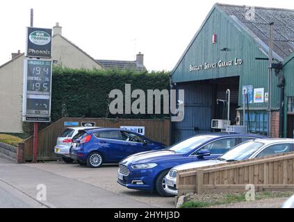 Whittlesey, UK. 14th Mar, 2022. The Briggate Service Garage in ...