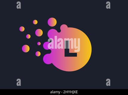 X Letter Design with Creative Dots Bubble Circles and Blue Pink Colors ...