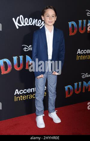 Finley Hobbins arriving for Disney's premiere of 'Dumbo' held at the El ...