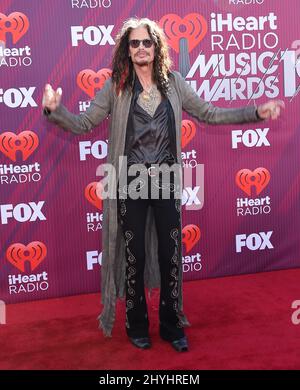 Steven Tyler arriving to the iHeart Radio Music Awards at Microsoft ...
