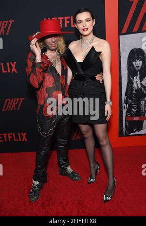 (L-R) Mod Sun and Bella Thorne arrives at the Universal Studios ...
