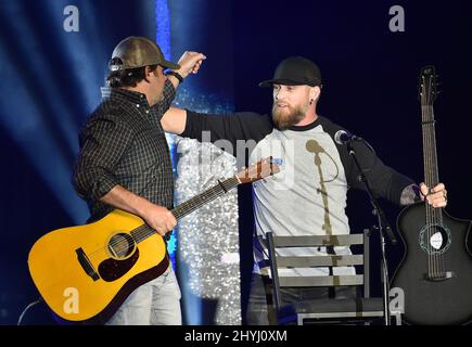 Rhett Akins and Brantley Gilbert performing at the 7th ACM Party For a ...