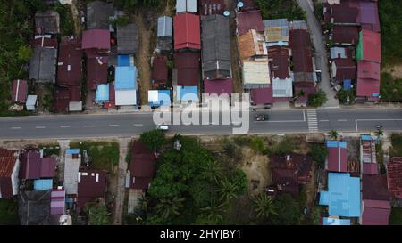 Aerial shot of the landscape of the East Kalimantan, Indonesia Stock ...
