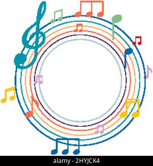 Music notes rainbow colourful on white background illustration Stock ...