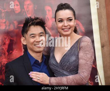 James Wan and Ingrid Bisu attending the Annabelle Comes Home Premiere ...