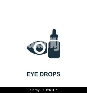 Eye drops icon. Monochrome simple sign from pharmacy collection. Eye ...