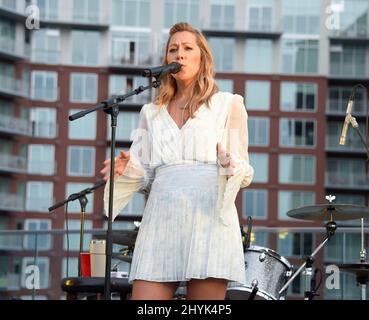 Colbie Caillat from Gone West onstage at BMI's Rooftop on the Row held ...