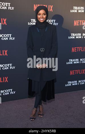 Halima Aden arriving to the Netflix' Premiere 'Travis Scott: Look Mom I ...