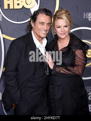 Ian McShane and Gwen Humble attending the 2019 HBO Emmy Party held at ...