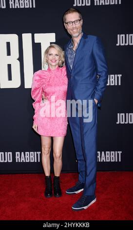 Mircea Monroe and Stephen Merchant at the 'Jojo Rabbit' film premiere ...