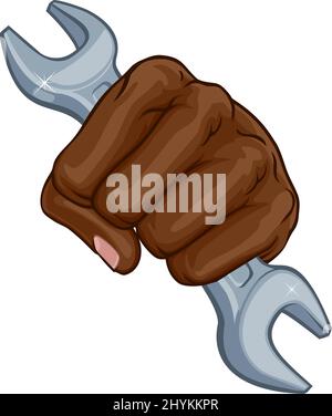 Spanner Wrench Fist Hand Comic Pop Art Cartoon Stock Vector Image & Art ...
