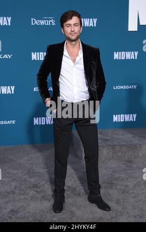 Brandon Sklenar attending the World premiere of Midway Stock Photo - Alamy