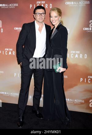 (L-R) Christophe Eme and Jeri Ryan at the CBS All Access' STAR TREK ...