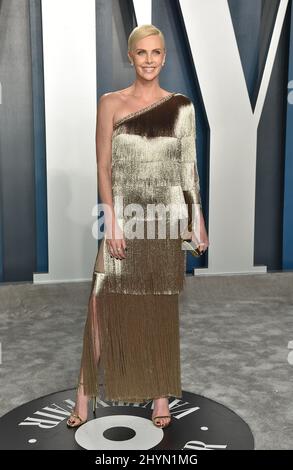 Charlize Theron arrives at the Vanity Fair Oscar Party on Sunday, Feb ...