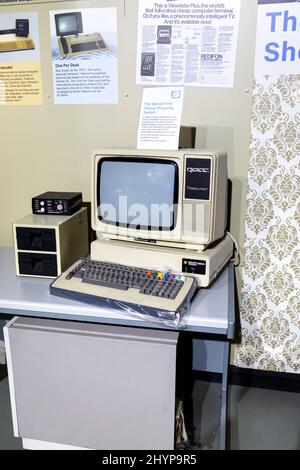 Vintage CRT computer monitor on white background Stock Photo - Alamy