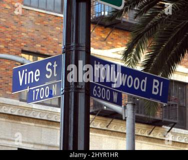 Hollywood and Vine Street sign Hollywood Blvd. Los Angeles CA ...