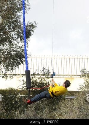 Jim Carrey bungee jumps during filming of his new movie "Yes Man" held ...