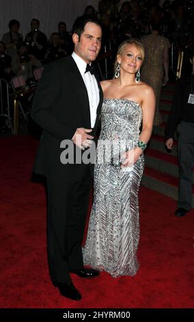 Mike Comrie and Hilary Duff arriving at the Costume Institute Gala held ...