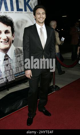 James Franco at the premiere of the Milk at the Academy of Motion ...