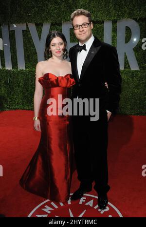 Lauren Miller and Seth Rogen at the Vanity Fair Oscar Party 2009 held ...