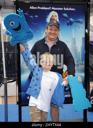Andy Richter and son William Oscar Richter at the "Monsters Vs. Aliens ...