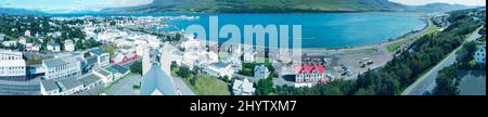Panoramic Landscape of the city of Akureyri in Iceland Stock Photo - Alamy
