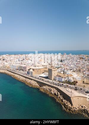 Drone panoramic view of Cadiz City. View of the south part of the city ...