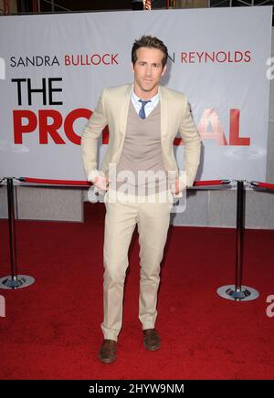 Ryan Reynolds at the world premiere of 'The Proposal', held at the El ...