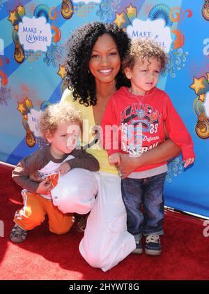 Garcelle Beauvais and her twin sons Jax and Jaid Nilon outside of Siren ...