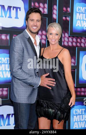 Luke Bryan and wife Caroline at the 2010 American Country Music Awards ...