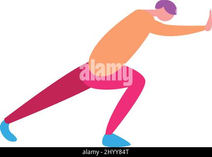 A boy pushing pose cartoon character sticker illustration Stock Vector ...