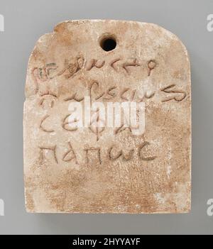 Mummy Label with Bilingual Inscription. Egypt, Ptolemaic Period - Roman ...