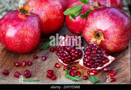 Fresh ripe pomegranates prepared for juice Stock Photo - Alamy