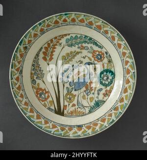 Dish. Iran, 17th century. Ceramics. Fritware, underglaze-painted Stock ...