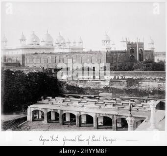 Agra Fort, Genral View of Pearl Mosque. Vintage Archive Photograph of ...