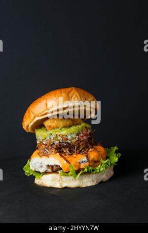 delicious burger ready to enjoy with family or friends Stock Photo - Alamy