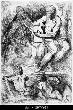 St. Jerome, Pope Damasus, and Two Putti, 16th century Stock Photo - Alamy