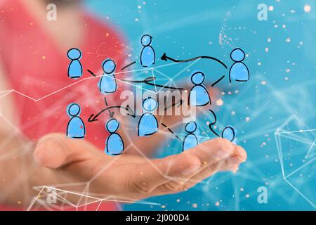 3d illustration of people network structure HR Stock Photo - Alamy