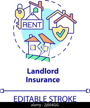 Landlord insurance Concept, Homeowner Coverage Vector Icon Design ...